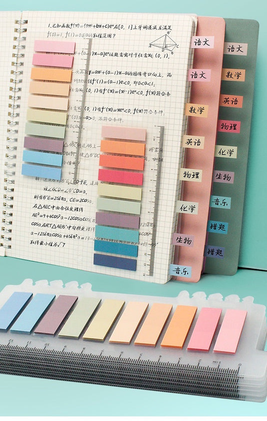 200pcs Colourful Sticky Index Labels Postie Notes with Ruler – Ego Store